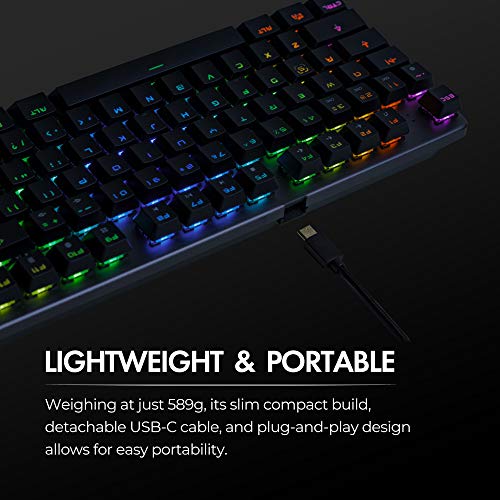 Tecware Phantom L, Low Profile Mechanical Keyboard, RGB LED, Outemu Blue Switch…