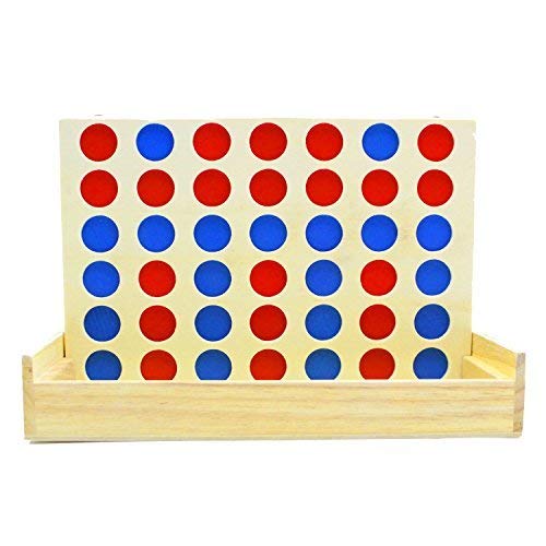 4 in a Row Wooden Board Game Foldable Line Up 4 Classic Family Toy Educational Toy for Kids and Family