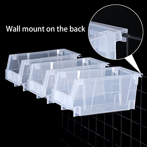 AERCANA Large Plastic Stackable Storage Bins Garage Storage Bins Toy storage bin(Clear, pack of 8)
