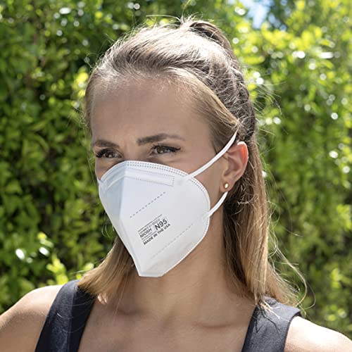 Aidway N95 Respirator - Made in USA - Protection from Dust & Airborne Contaminants - Disposable - 10 Count - White