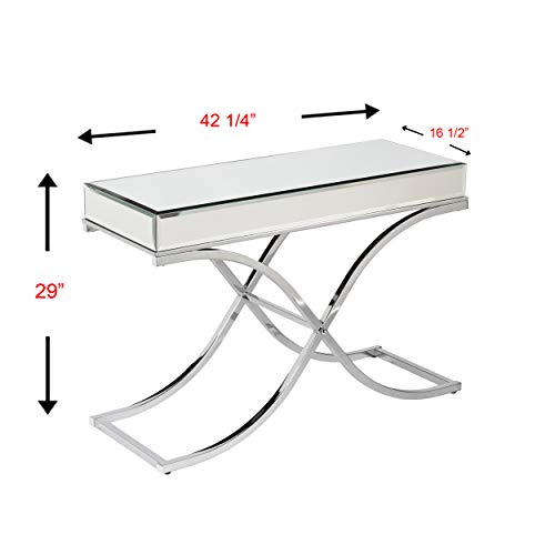 Ava Mirrored Console Table - Chrome