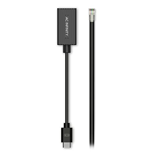 AC Infinity RJ11/12 to UIS Port Type-A Adapter Dongle, Conversion Cable Cord with Extension Cable for RJ11 RJ12 Grow Lights with PWM and 0-10V Current Sourcing Dimming