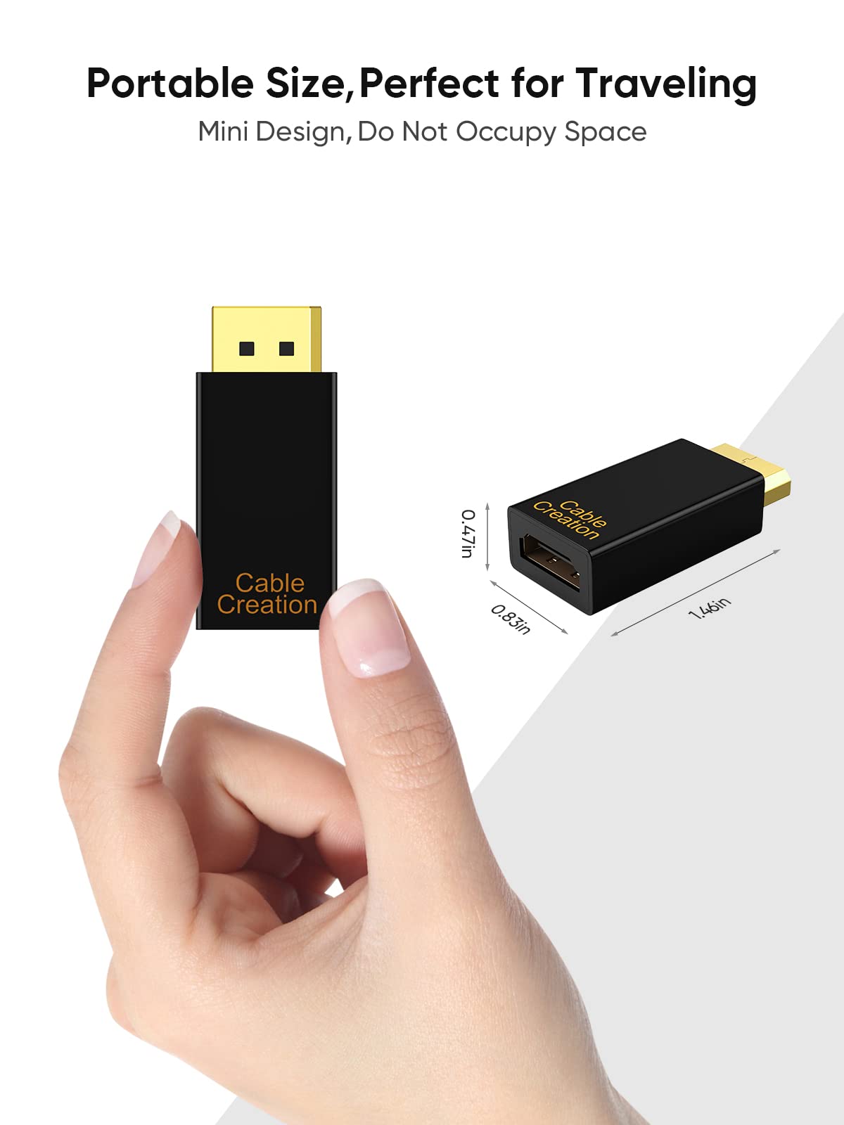 CableCreation DisplayPort to HDMI Adapter 3 Pack, 1080P Gold Plated DP to HDMI Adapter (Male to Female) 1.3V, Uni-Directional Display Port to HDMI Adapter