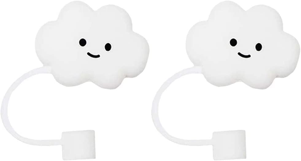 2Pcs Straw Tips Cover Straw Covers Cap for Reusable Straws Cloud Shape Straw Protector