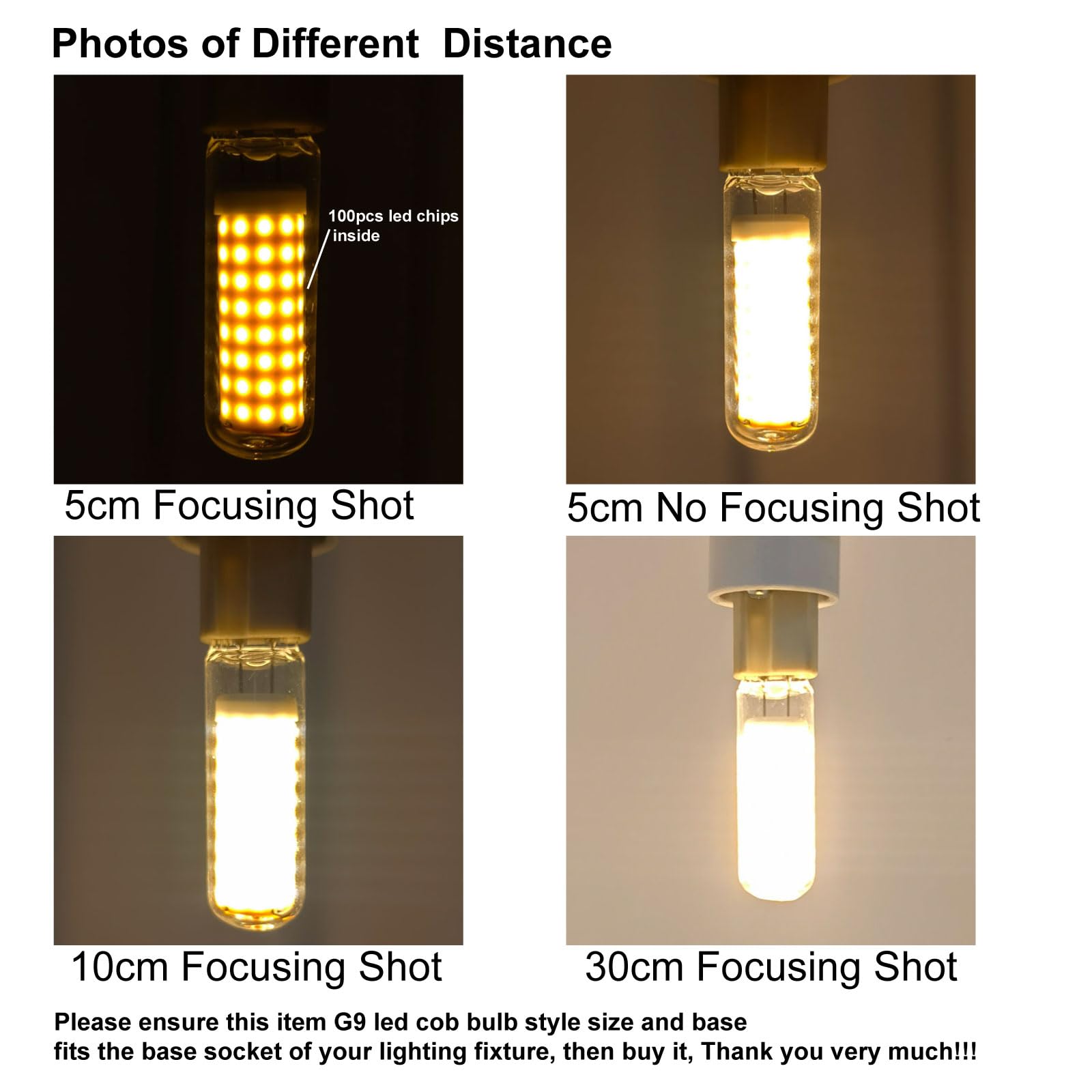 Doodays G9 LED COB Bulb Dimmable 3.5W, 410lm(40W T4 G9 Halogen Equivalent),2700K Soft Warm White, 120V, No Flicker, Chandelier Light Bulb Replacement(6 Pack)