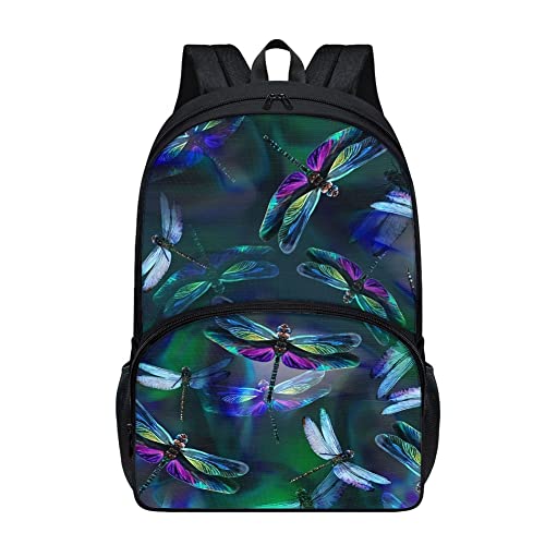 Aesthetic Dragonfly Backpack for School Aesthetic Book Bag with Adjustable Shoulder Strap Pocket Purse Travel Work College Backpack Laptop Backpack Women Men Girls Boys