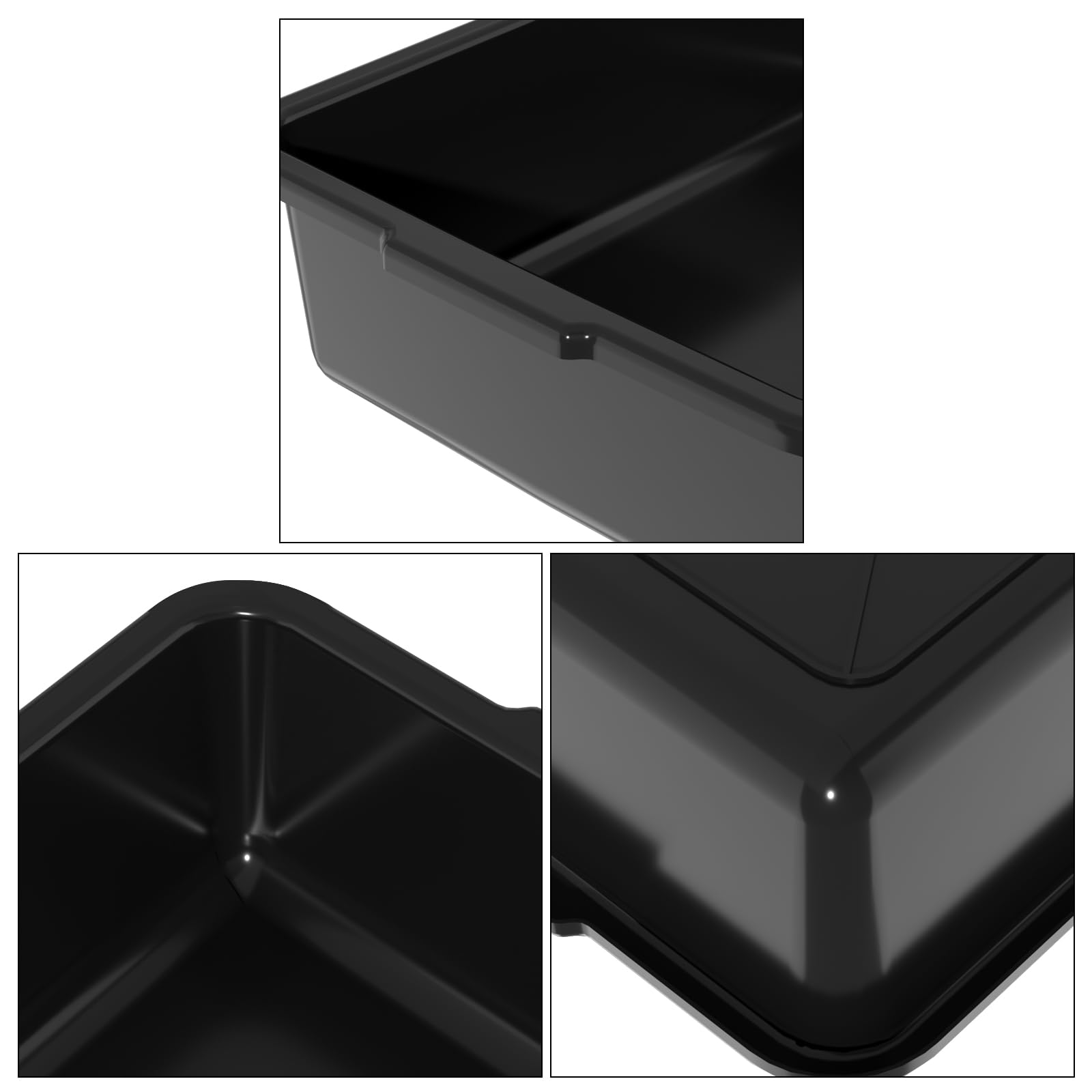 Taysisiter 12 Packs Black Plastic Commercial Bus Tubs, 13 L Plastic Restaurant Dish Washing Box