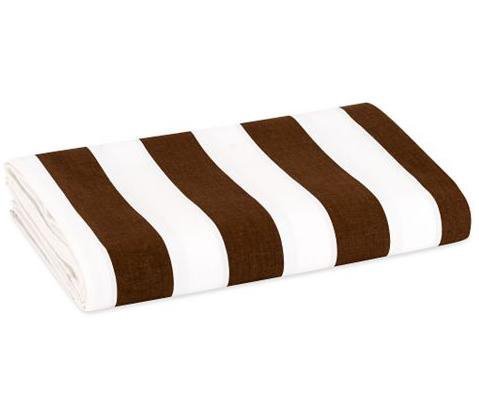 Bacati - Stripes White/Chocolate Percale Crib Fitted Sheet