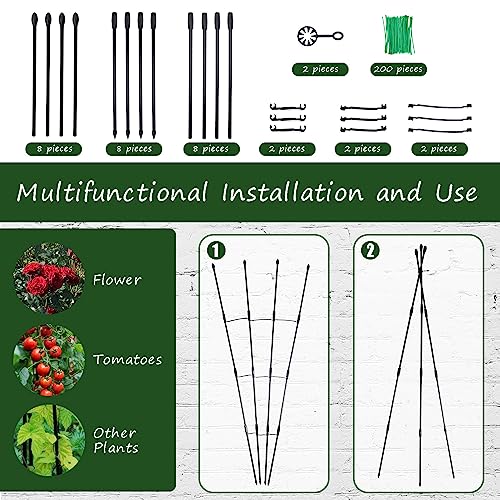 π¨πππππππ 2Packs Trellis for Climbing Plants Outdoor and Indoor, 47.24inch Garden Rustproof Plant Trellis Support Grows Lattice for Indoor Plants Trellis for Potted Flowers Tomatoes, or Vines