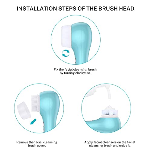 4 Pack Compatible Replacement Facial Cleansing Brush Heads