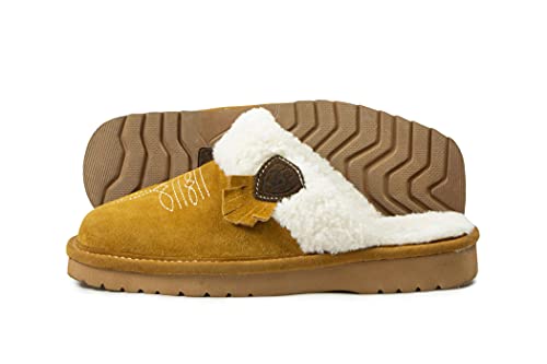 ARIAT Women's Indoor & Outdoor Rubber Bottom Jackie Square Toe Slippers, Tan, 8