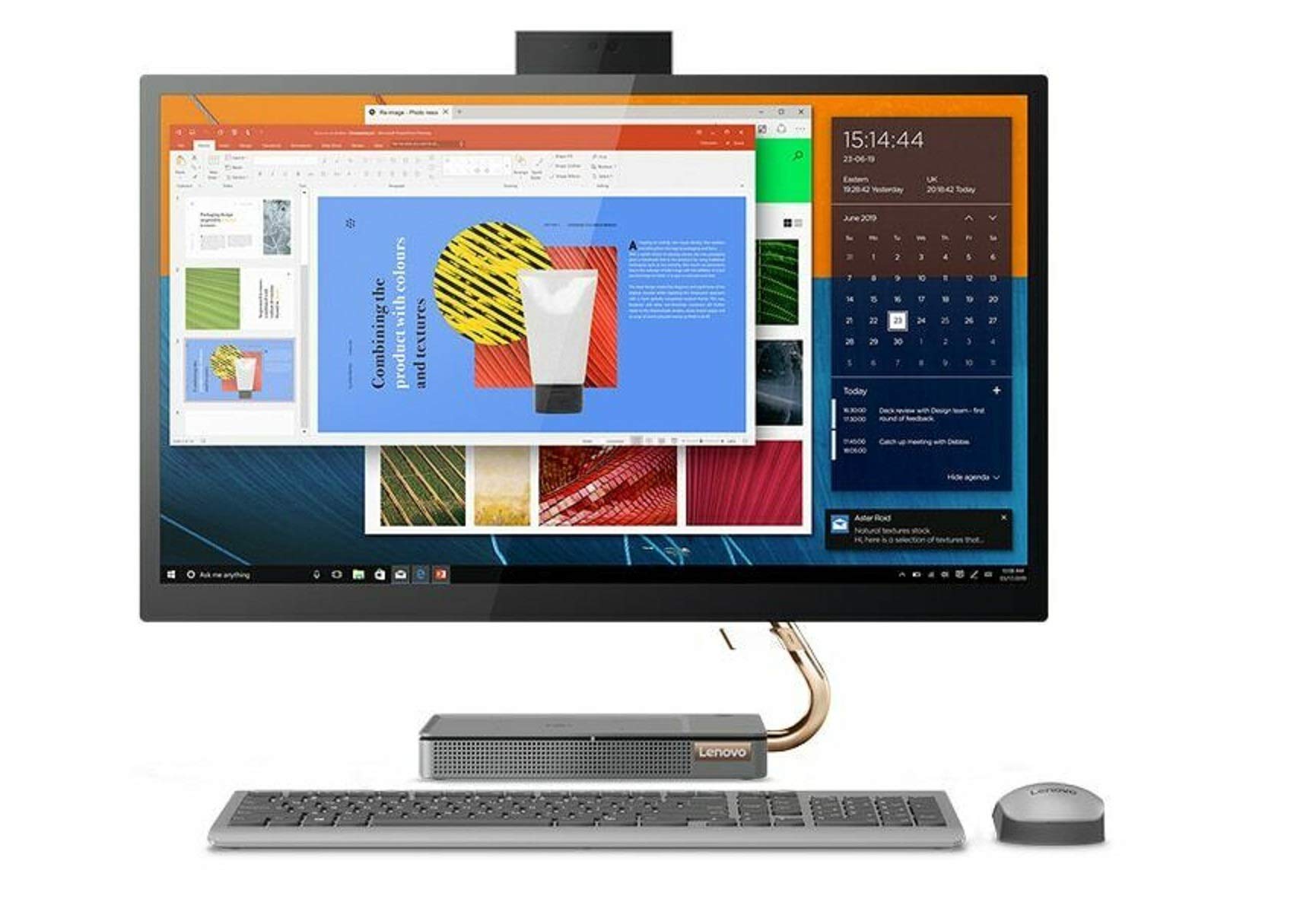 Lenovo 27" QHD Touchscreen All-in-One Ideacentre 5 Computer with Intel 8 Core i7-10700T Processor up to 4.5 GHz, 16GB DDR4 RAM, 512GB PCIe SSD, and Windows 10 Home