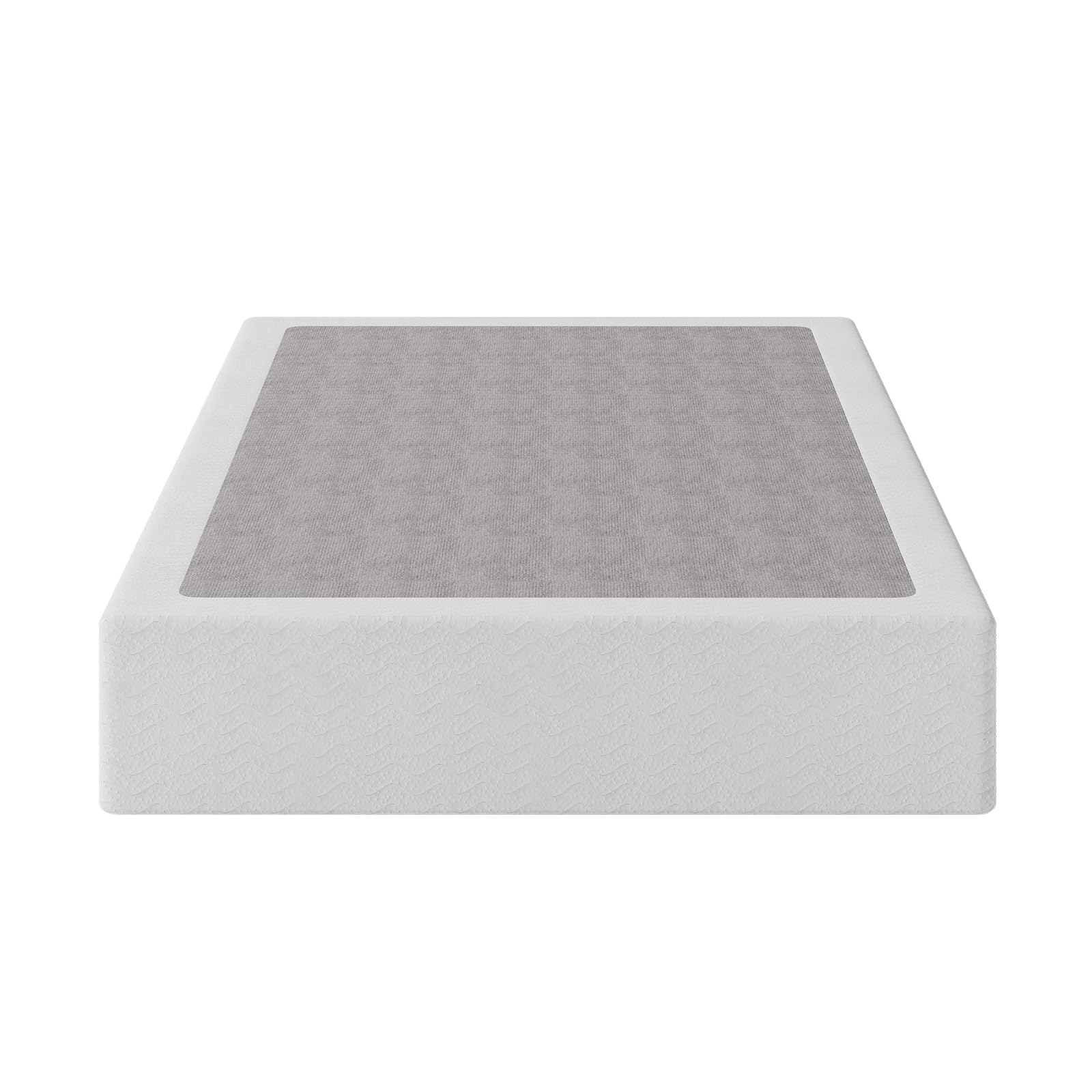 Askeld Bed Frame Queen Size, 4 Inch Metal Queen Box Spring with Fabric Cover, Heavy Duty Platform Frame Low to Floor, 3500 Lbs Weight Capacity Mattress Base, Easy Assembly, Black
