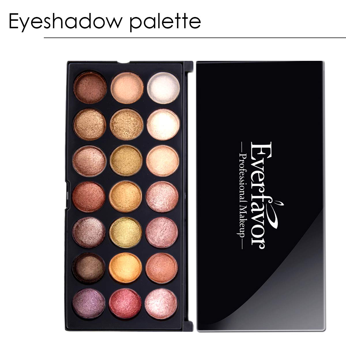 Eyeshadow Palette Makeup, Everfavor Pigmented Eye Shadow Nude Palettes - Professional 21 Colors Shimmer Warm Neutral Smoky Cosmetic Baked Eye Shadows (21 Colors, 09)