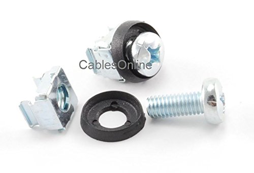 CablesOnline, 20 Piece Server Rack & Cabinet M6 Cage Nuts & Mounting Screws, RR-H20