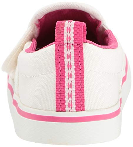 Lacoste Girl's GAZON Shoe, off white/dark pink, 6. Medium US Toddler