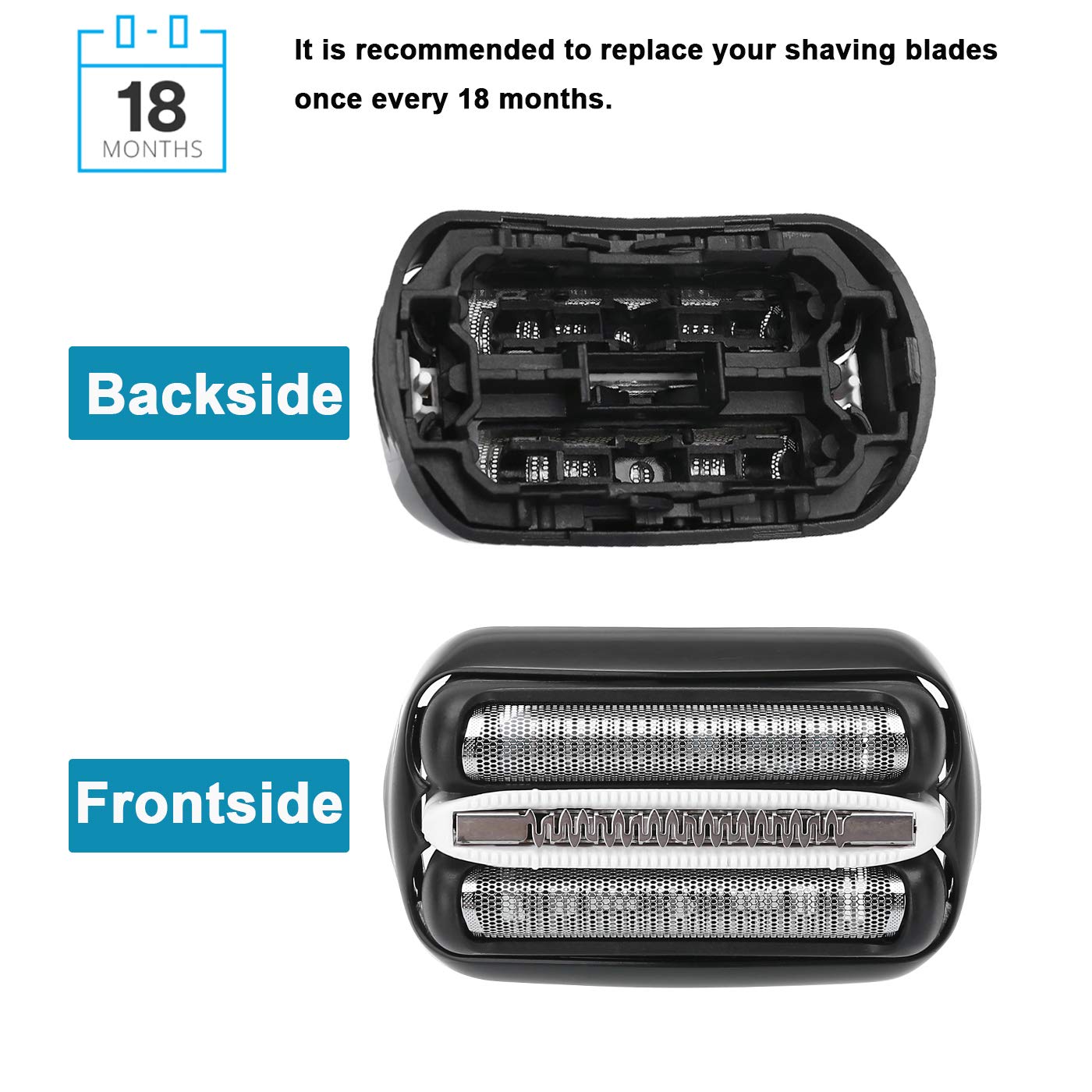 ๐ฎ๐ฌ๐ฎ๐ฏ ๐๐ฅ๐๐ง๐๐๐๐ 32B Shaver Foil Replacement and Cutter for Compatible with Braun Series 3, Shaver Razor Blade Cassette Head Compatible with Braun 320 330 340 350CC 370cc-4 390cc-4 Models