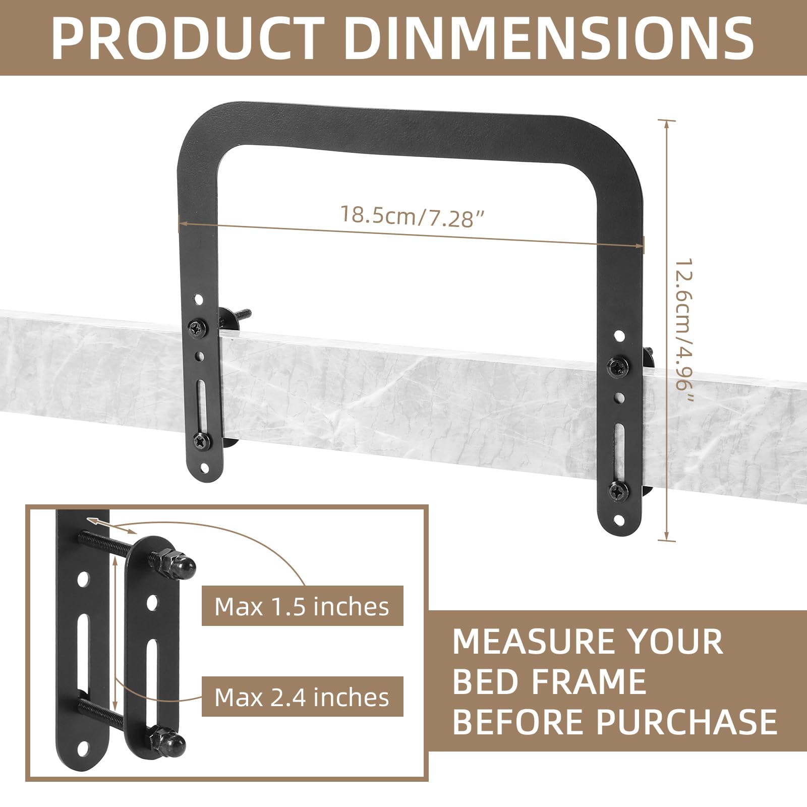 Rasugarlary Mattress Retainer Bar Keep Mattress Stopper from Sliding, 12 Pcs Adjustable Non Slip Mattress Slide Stoppers Holder in Place Metal Mattress Gripper, Black