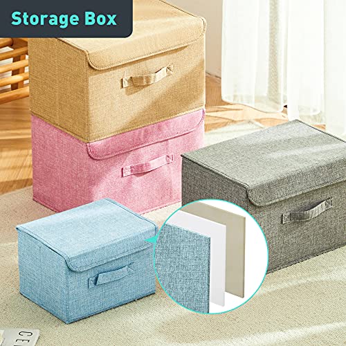 foldable storage box 2 storage boxes,storage bins,storage bins with lids,One big and one small. filing cabinets for home office. linen storage box, used to store toys, clothes, paper and books. (BLUE)
