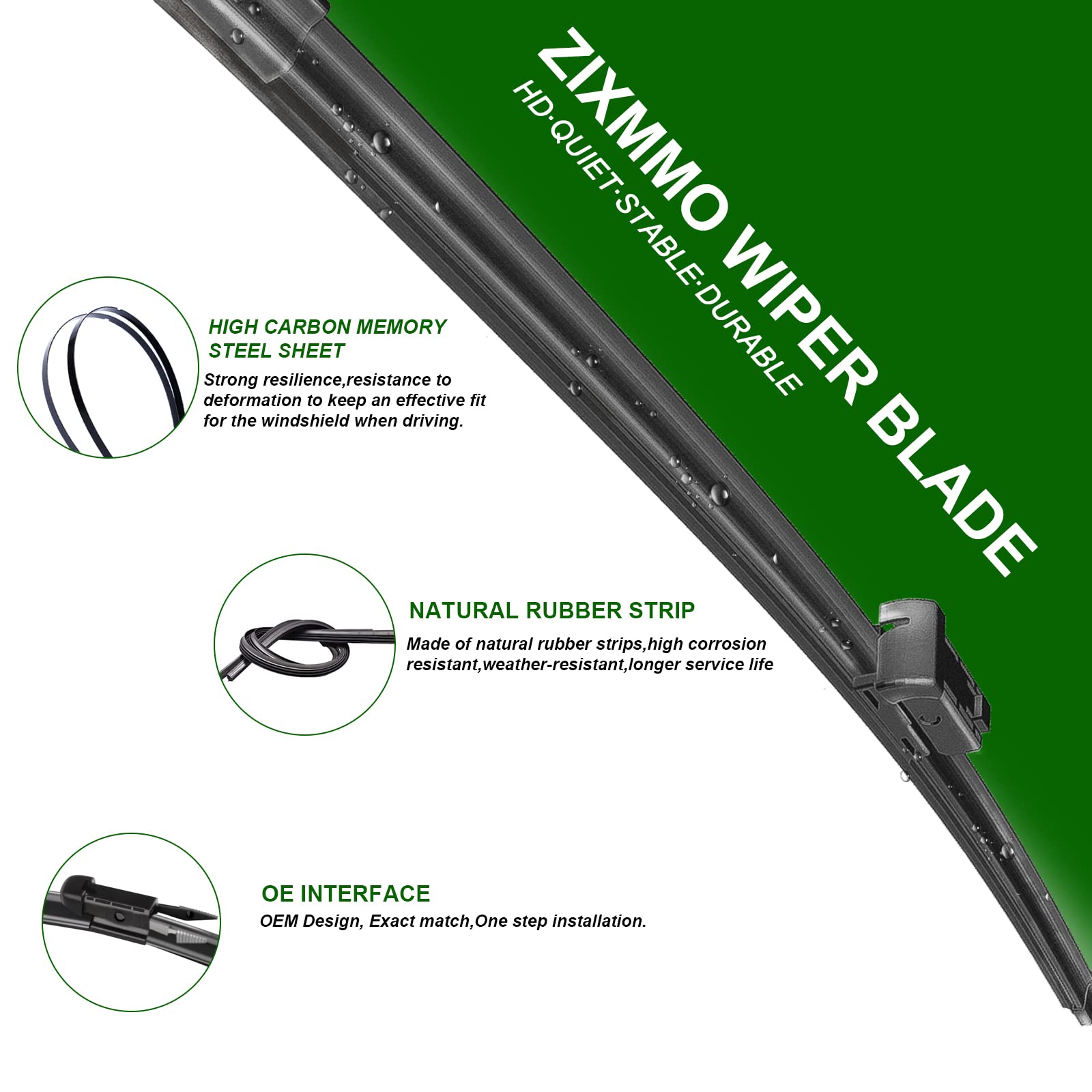 3 Factory Wiper Blades Replacement For Ford Explorer 2011-2023 Police Interceptor Utility 2013-2023 -Original Equipment Windshield Wiper Blade Set - 26"+22"+11" (Set of 3)