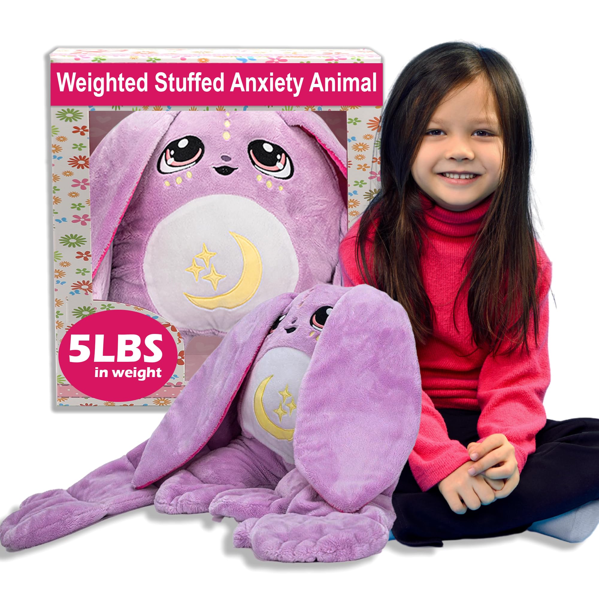 5lbs Weighted Stuffed Animal for Stress Relief, Comfort & Relaxation - Celestia Gives Incredible Hugs for Adults & Kids (Celestia)