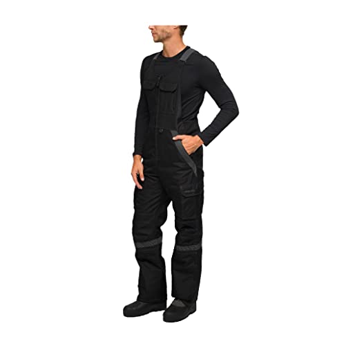 Arctix Men's Tundra Ballistic Bib Overalls With Added Visibility, Black, 4X-Large/32" Inseam