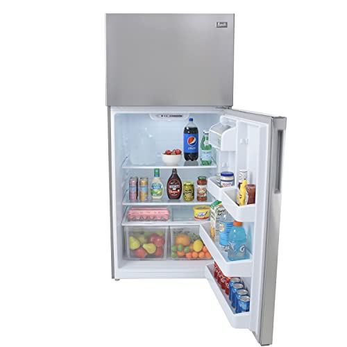 Avanti FF18D3S-4 FF18D cu.ft. Apartment Size Refrigerator, Full Fridge Free Technology Prevents Frost Build-up with Adjustable Shelves, Door Bins & Crisper Drawers, 18 cu. ft, Stainless Steel