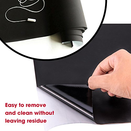 Chalkboard Contact Paper,LeeLoon Chalk Paper Wall Decals Stickers Self-Adhesive Eraseble Cuttable Removable Blackboard Wallpaper for School Office,Home,Kid,Art,Restaurant Menu,Decoration 17.7" X 78.7"