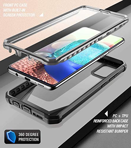 Poetic Guardian Series for Samsung Galaxy A71 5G Case, [Not Fit Verizon A71 5G UW] [Not Fit A71 4G] Full-Body Hybrid Shockproof Bumper Cover with Built-in-Screen Protector, Black/Clear