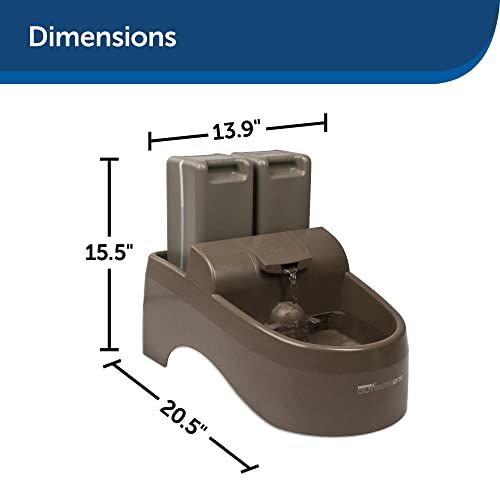 PetSafe Drinkwell Outdoor Dog Water Fountain, Pet Drinking Fountain, 450 oz Capacity Water Dispenser,gray