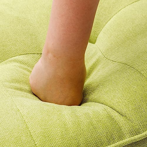Merax 59.4" Loveseat Pull-Out Sofa Bed Modern Upholstered Couch with Side Pocket for Living Room Office,Green