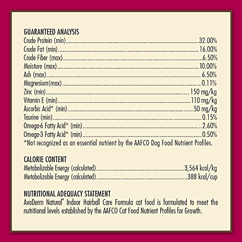 AvoDerm Natural Indoor Formula Dry Cat Food 11lb