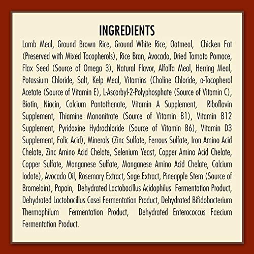 AvoDerm Natural Lamb Meal & Brown Rice Recipe Dry Dog Food, For Allergy Support, 26 lb