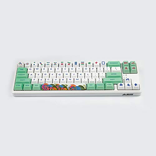 Mahjong Style PBT Dye-sub Keycaps with Puller for 61/64/87/96/104 Keys GH60 RK61 Matrix Joke Custom Mechanical Gaming Keyboard