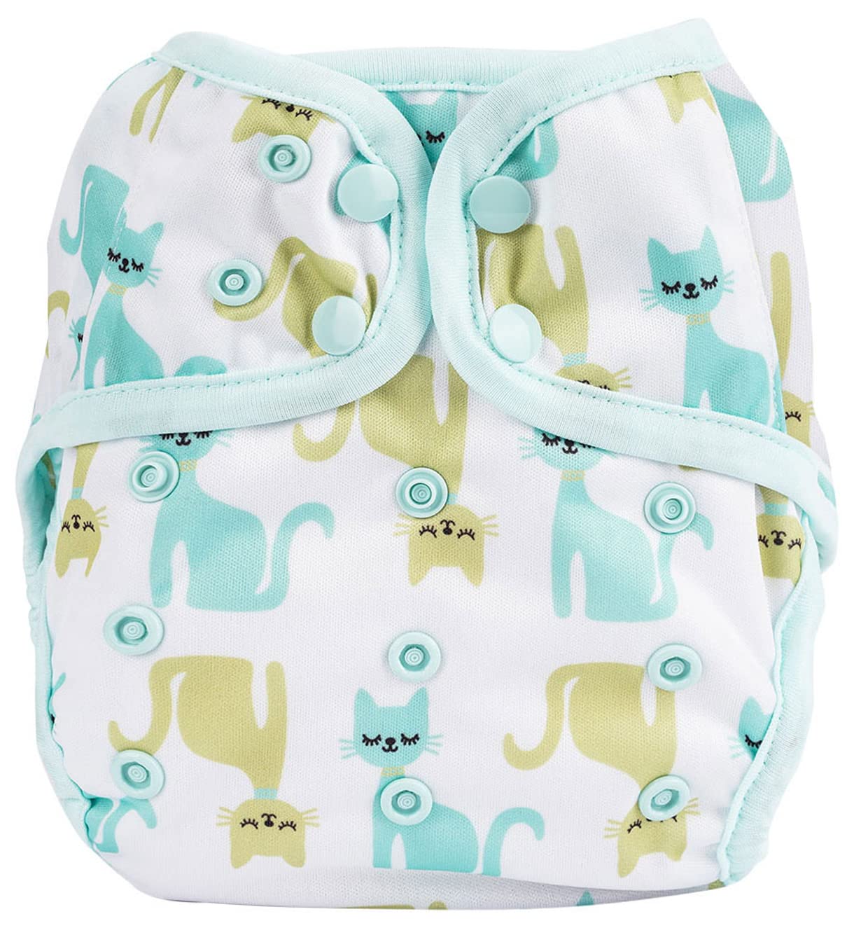 OsoCozy One Size Cloth Diaper Covers - Adjustable Snap Fit & Double Leg Gussets for Baby Boys & Girls from 8-35 Pounds. Use with Prefold, Flat or Fitted Cloth Diapers or Snap-in Inserts.