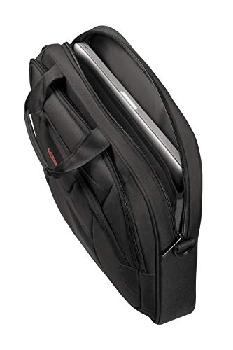 AMERICAN TOURISTER Unisex Adult Briefcase, Black (Black/Orange), M (15.6 Inch)