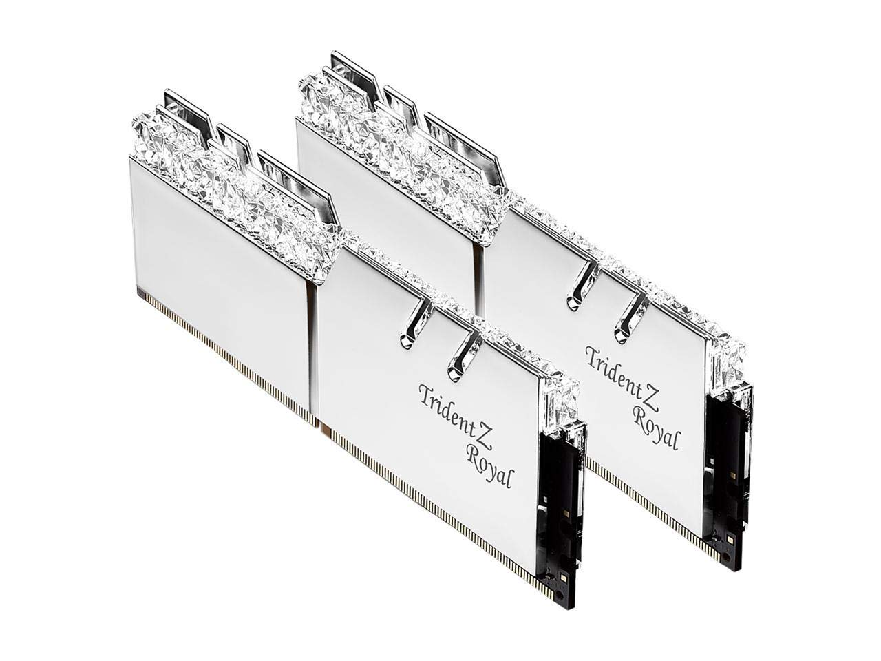 G.SKILL Trident Z Royal Series (Intel XMP) DDR4 RAM 64GB (2x32GB) 3200MT/s CL16-18-18-38 1.35V Desktop Computer Memory UDIMM - Silver (F4-3200C16D-64GTRS)