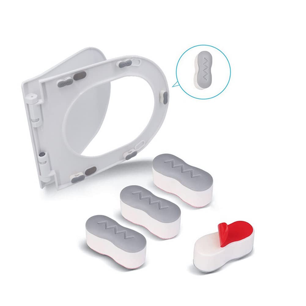 8 Pieces Bidet Toilet Seat Bumpers Height-increasing Pads Universal Toilet Seat Buffer with Strong Adhesive Rubber Bumpers Pads Replacement for Home Hotel Hospital School