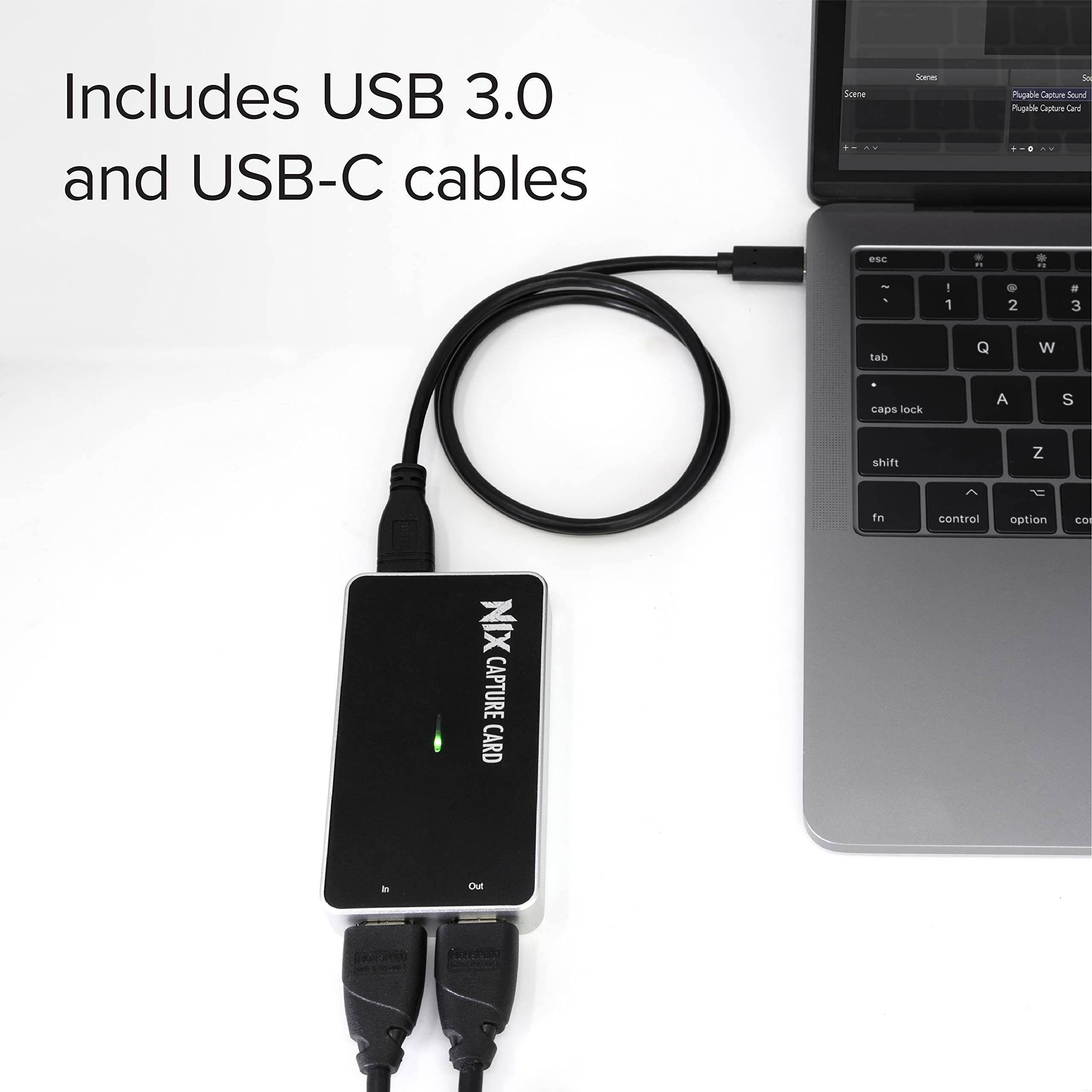 Plugable HDMI Video Capture Card, USB 3.0 or USB C, Record, Stream and Go Live with DSLR, 1080P 60FPS with HDMI Pass Through - Compatible with Windows, Mac OS, Linux, OBS Streaming