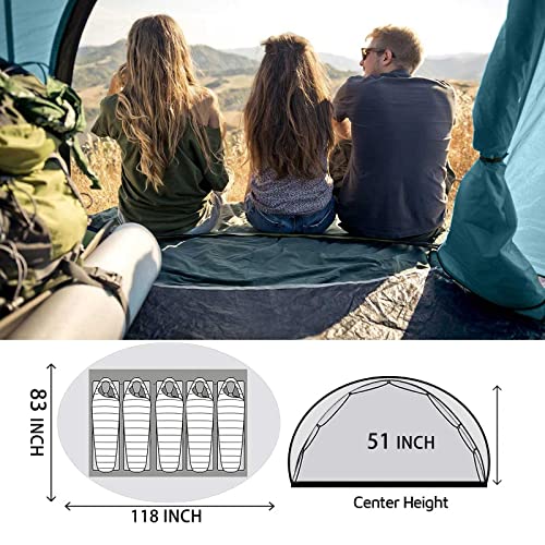 4-5Person Easy Pop Up Tent,9.5’X6.8’X49'',Automatic Setup,Waterproof, 2 Doors-Instant Family Tents for Camping, Hiking & Traveling (Green)
