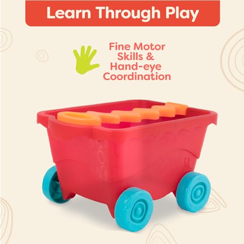 B. toys- Wavy-Wagon- Red- Water Play- Travel Beach Buggy- 11 Funky Sand Toys β Phthalates and BPA Free β 18 months +
