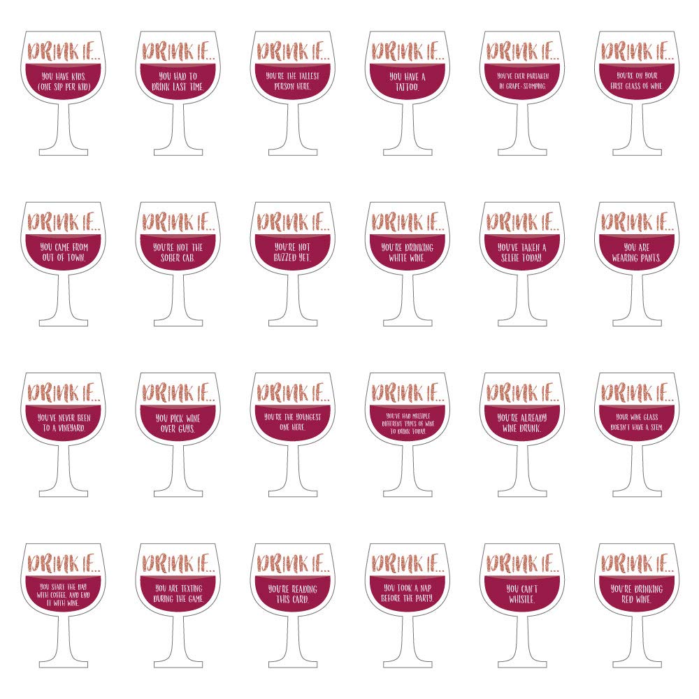 Big Dot of Happiness Drink If Game - But First, Wine - Wine Tasting Party Game - 24 Count