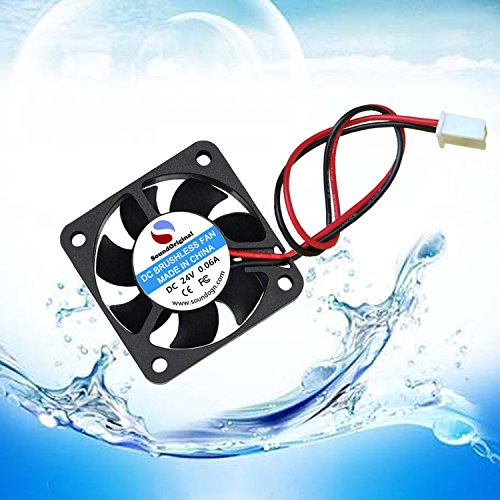 SoundOriginal 2pcs Brushless DC Cooling Fan 24V 0.06A 40mm x 40mm x10mm Speed 6800 RPM Fans for 3D Printer Humidifier Aromatherapy and Other Small Appliances Series Repair Replacement (Black 24V)
