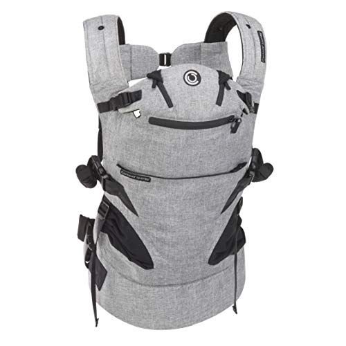 Contours Baby Carrier Newborn to Toddler | Journey 5 Position Convertible Easy-to-Use Baby Carrier with Pockets for Men and Women, Face In, Face Out, Front, Back & Hip (8-45 lbs) - Graphite Gray