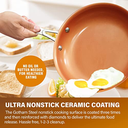 Gotham Steel Pots and Pans Set, 20 Pc Non Stick Cookware Set, Long Lasting Nonstick Kitchen Set with Pan Set, Pot Set, Baking Set, Stay Cool Handles, Dishwasher Safe, 100% Toxin Free-Copper, Graphite