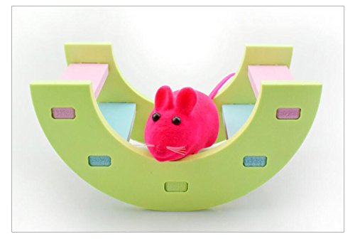 Hamster Toy Rainbow Bridge Seesaw - Small Pet Animals Wood Bridge Climb Playground Gift for Dwarf Syrian Hamsters Mice Rat (White)