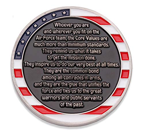 Air Force Core Values Challenge Coin - United States Air Force Challenge Coin - Amazing US Air Force Military Coin - Designed by Military Veterans!