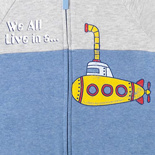 Lyrics by Lennon and McCartney Toddler Boys Fleece Zip-Up Hoodie Blue/Gray 3T