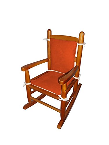 Baby Doll Bedding Suede Junior Rocking Chair Cushion, Pumpkin