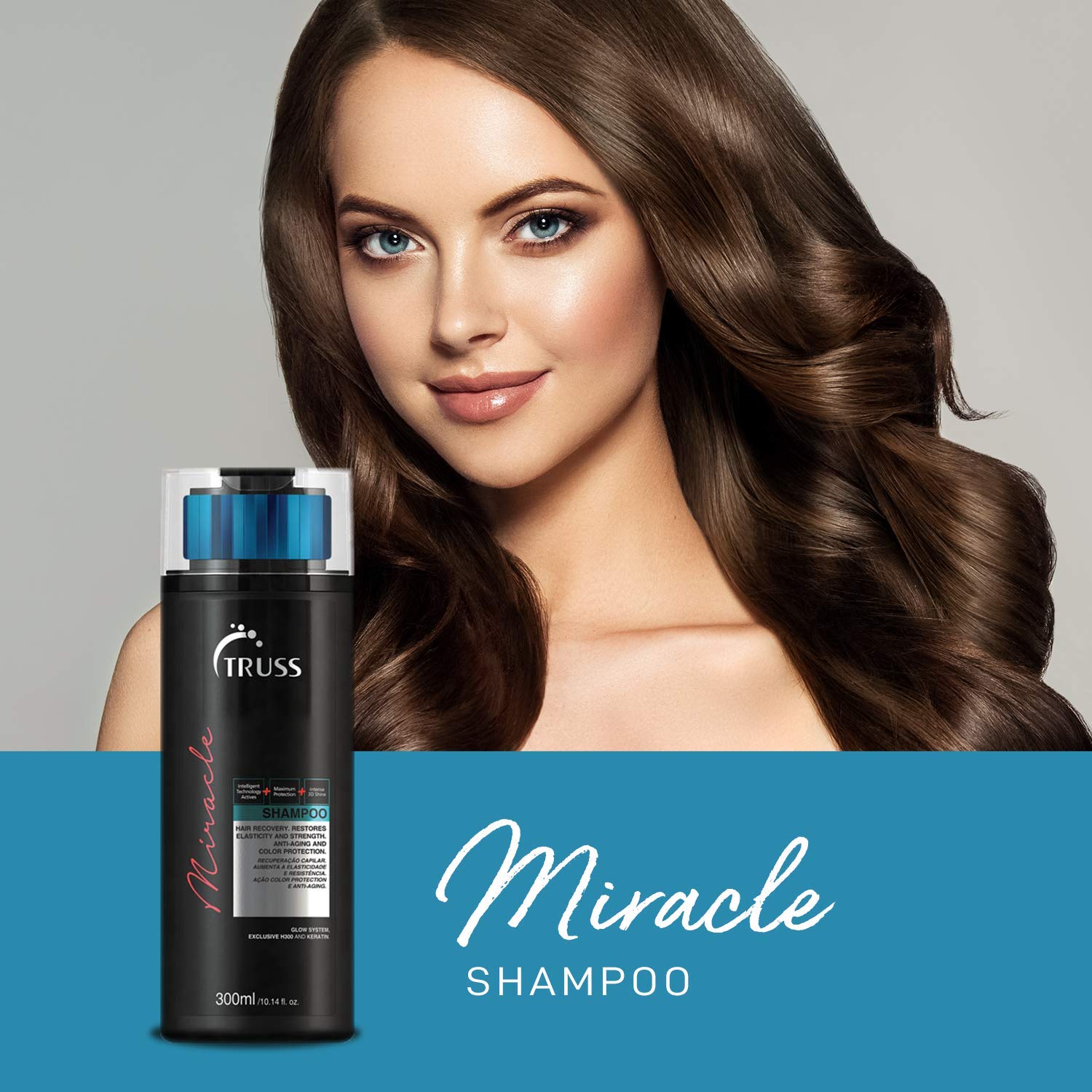 TRUSS Instant Repair Leave-in Hair Protector Bundle with Miracle Shampoo and Conditioner Set